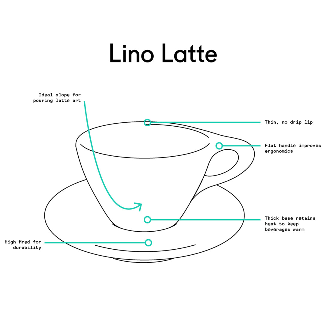 Lino Small Latte Cup & Saucer, White – notNeutral